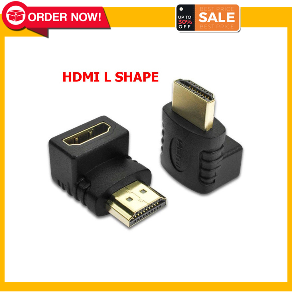 HDMI L Shape 90 / 270 Degree Connector Male to Female Jointer Converter ...