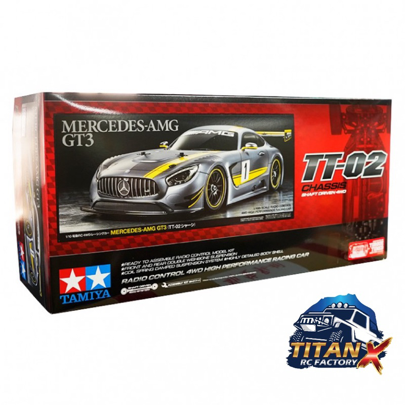 TAMIYA 1/10 TT02 MERCEDES-AMG GT3 4WD ONROAD TOURING CAR KIT EP W ...