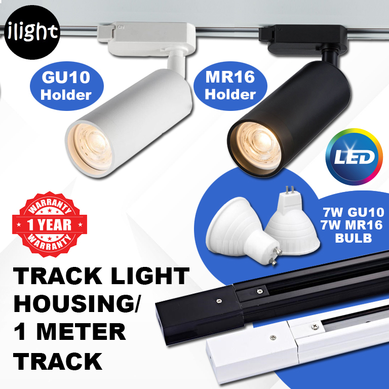 Track Light Housing GU10 MR16 / Track Rail 1 Meter LED Light Bulb GU10 ...