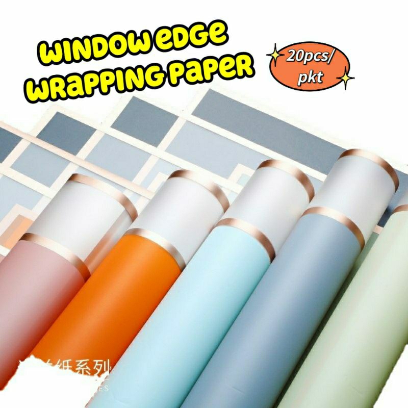 20pcs New Window Edge Frame Wrapping Paper Bouquet Wrapper Waterproof ...