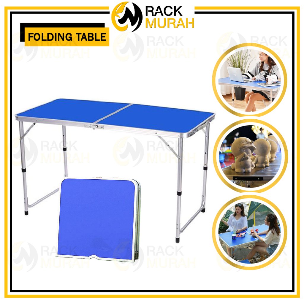MULTI-FUNCTION FOLDING ADJUSTABLE TABLE / CAMPING TRAVEL TABLE / MEJA LIPAT MUDAH ALIH | Shopee ...