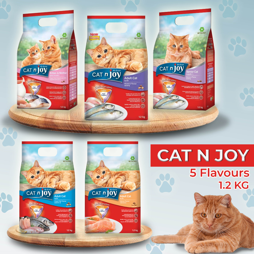 Cat n Joy dry Cat Food 5 Flavor 1.2kg | Shopee Malaysia