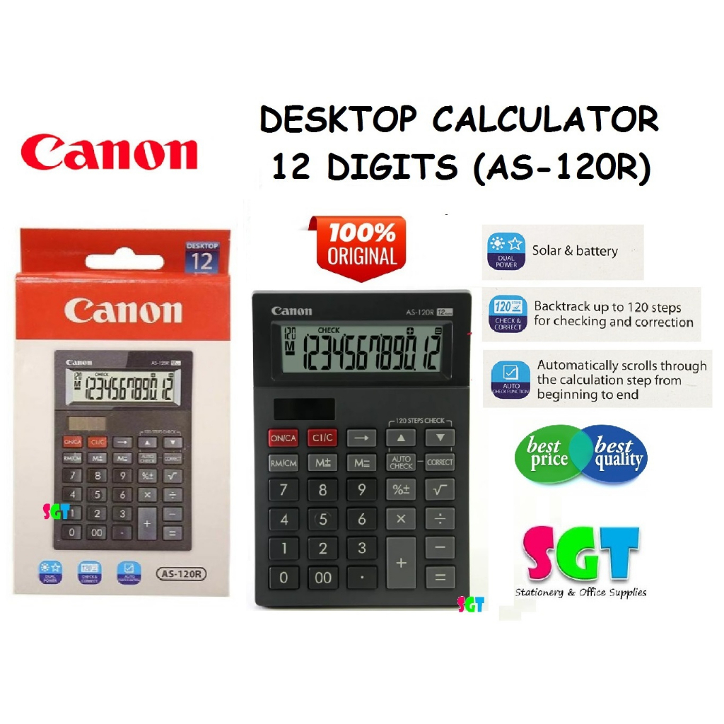 CANON 12 Digits Desktop Calculator (AS-120R) | Shopee Malaysia