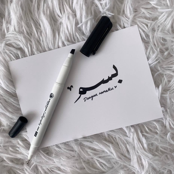 (Beginner Set) 2 in 1 Calligraphy Pen Khat Islamic Art Pen Lukis Mata 3 ...