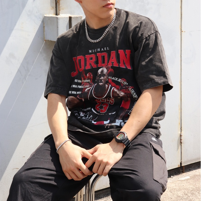 [ Ready Stock ] MICHAEL JORDAN Oversized Black Washed Homage T ...