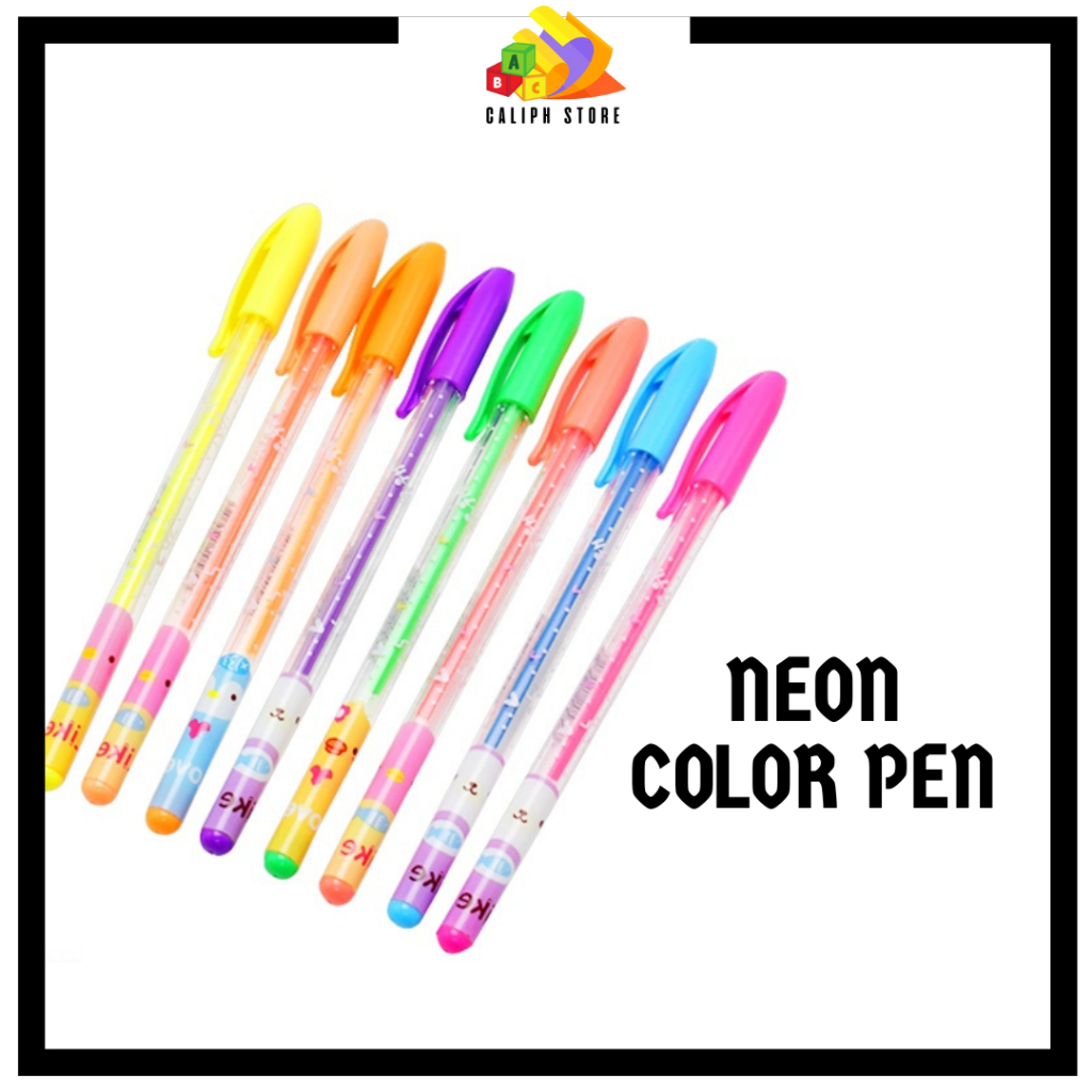 Neon Color Pen (8pcs/pack) Mix of Beautiful And Bright Neon Colors ...