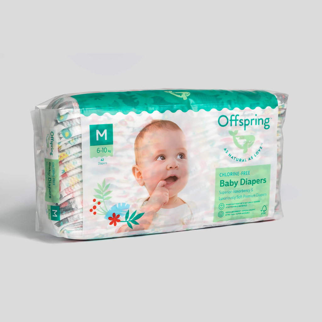 OFFSPRING M Size Fashion Diapers - Tapes (42pcs) | Shopee Malaysia