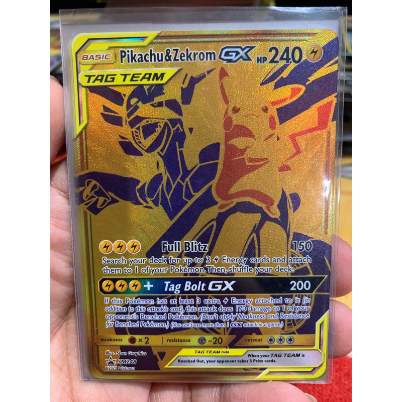 Pokemon Tcg - Pikachu Zekrom Gx gold promo | Shopee Malaysia
