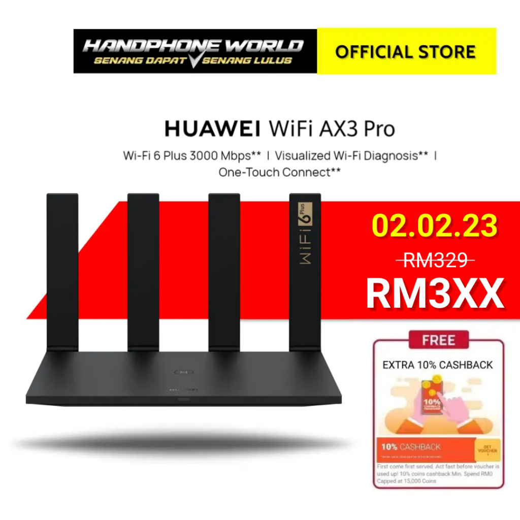 Huawei WiFi AX3 Pro Router | Wi-Fi 6 Plus 3000Mbps | One-touch Connect ...