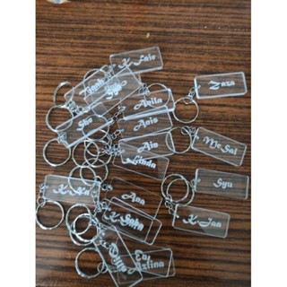 custom keychain kayu nama anda atau your name with material wood ...