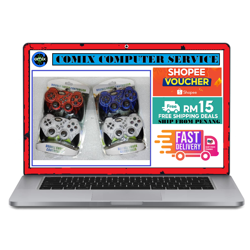 Double Shock Game Pad Joystick Controller for PC AND LAPTOP [READY ...