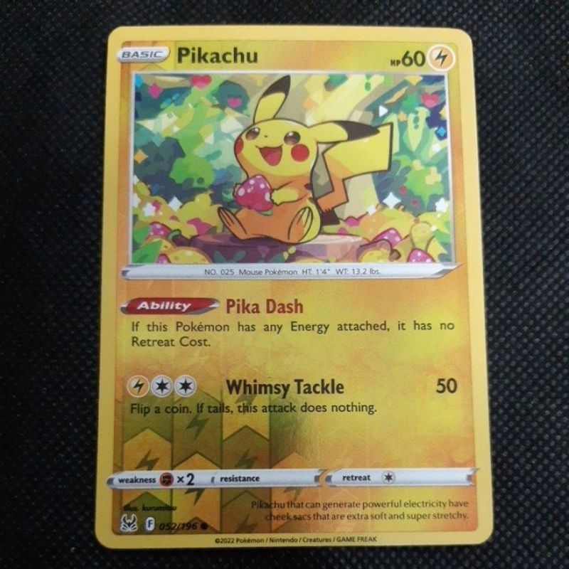 Pokemon Card TCG : Lost Origin: Pikachu 052/196 Reverse Holo 100% ...
