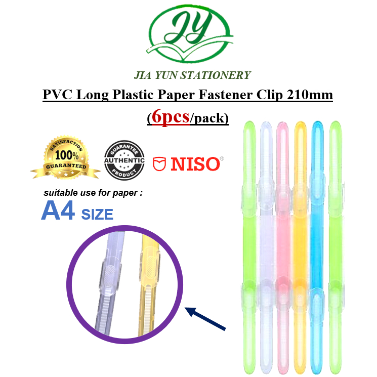 PVC Long Plastic Paper Fastener Clip 210mm (6pcs/pack) | Shopee Malaysia