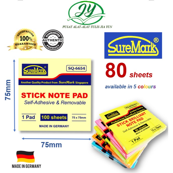 Suemark Stick Brilliant Note Pad Sticky Note 80sheets/pad | Shopee Malaysia