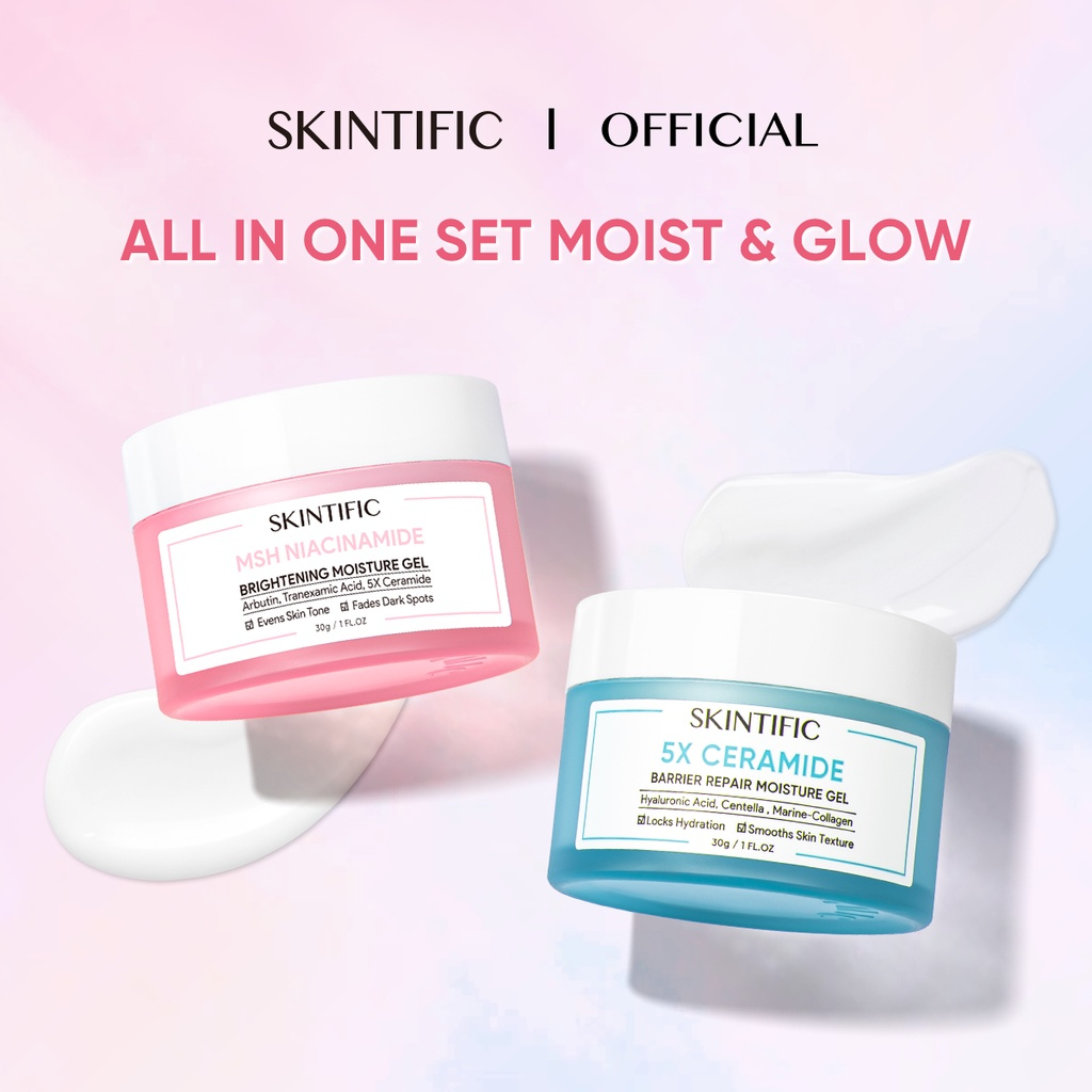 Skintific 2pcs Cream Paket Skincare Msh Niacinamide Moisture 5x
