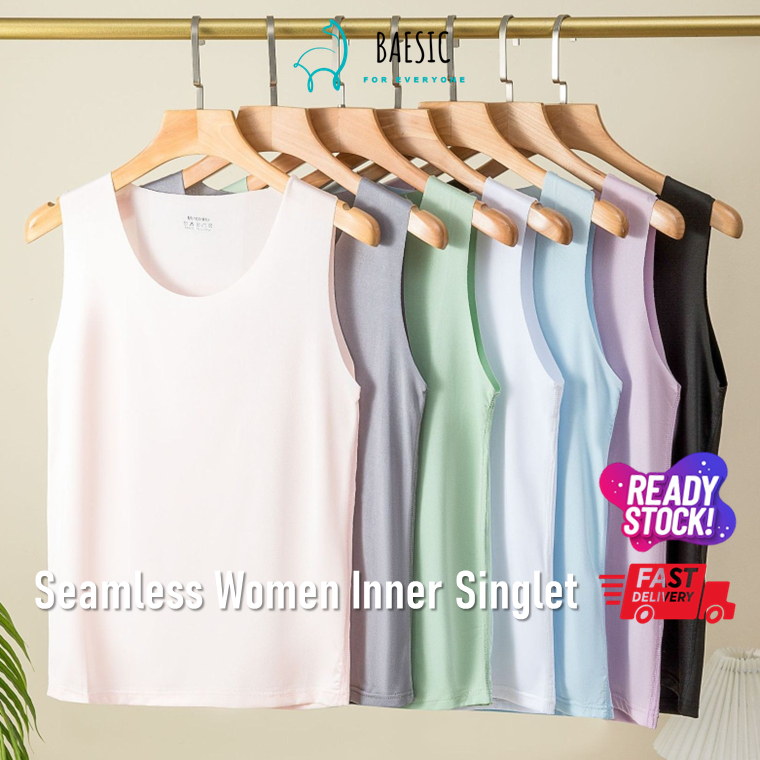 [Baesic] Women Singlet Seamless Inner Camisole Plain Tank Top Plus Size ...