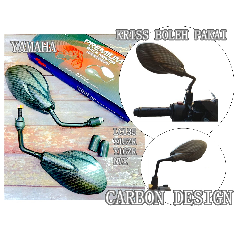 kriss modenas side mirror carbon yamaha y15 y15zr y16 y16zr lc135 kriss lagenda y125 ego avantiz ...