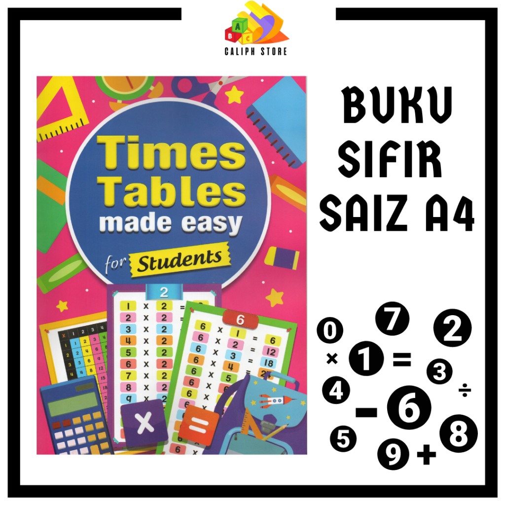 Times Tables Made Easy For Students Colorful and Big Size | Buku ...