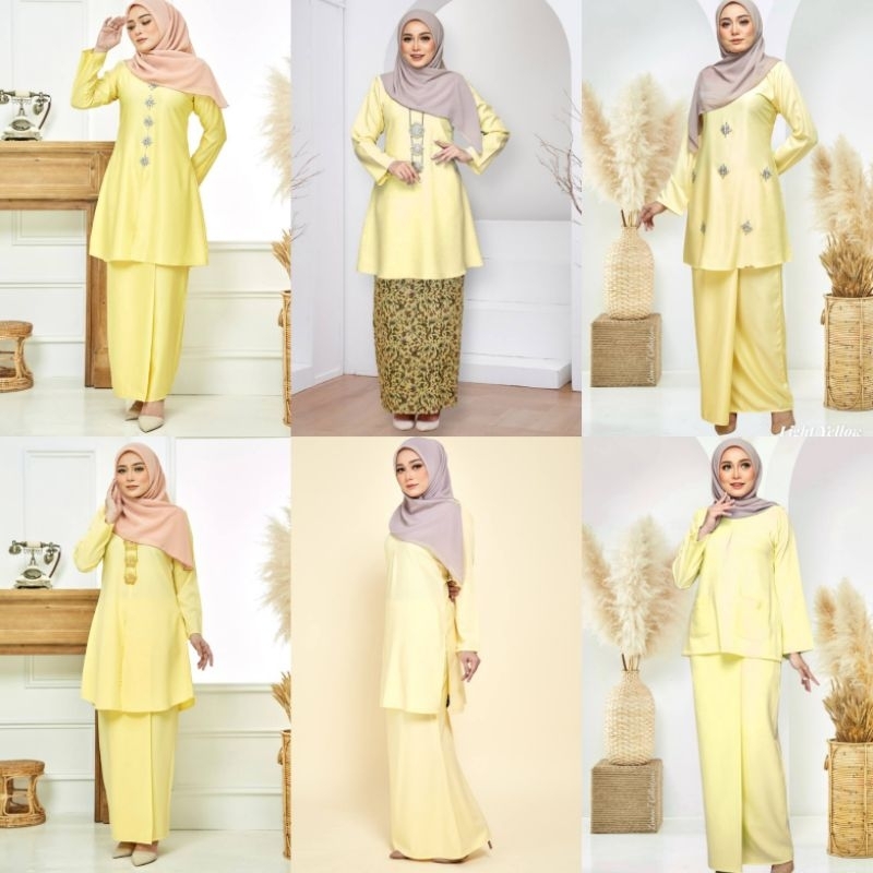 [XS-5XL] Soft Yellow Kurung Moden Kuning Cair | Shopee Malaysia
