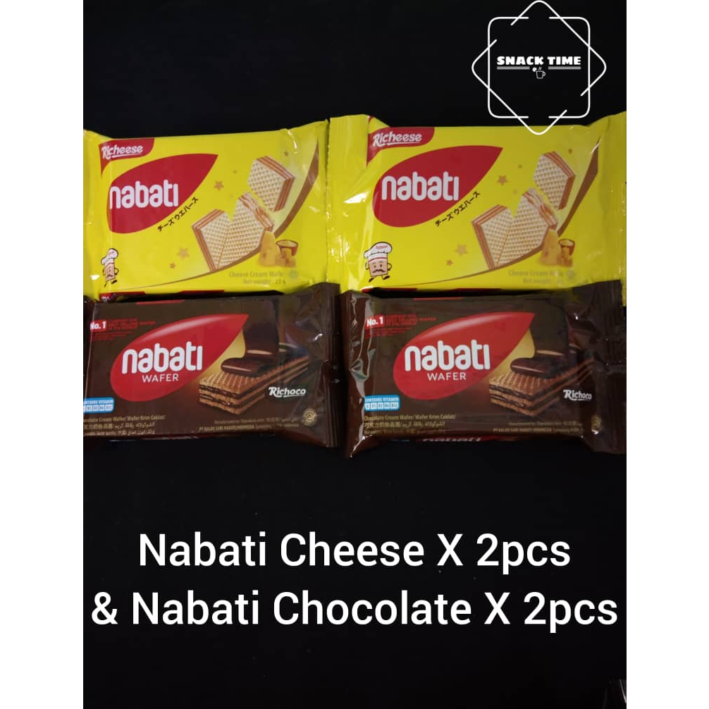 Combo Nabati Cheese & Chocolate Wafer (4pcs) | Shopee Malaysia