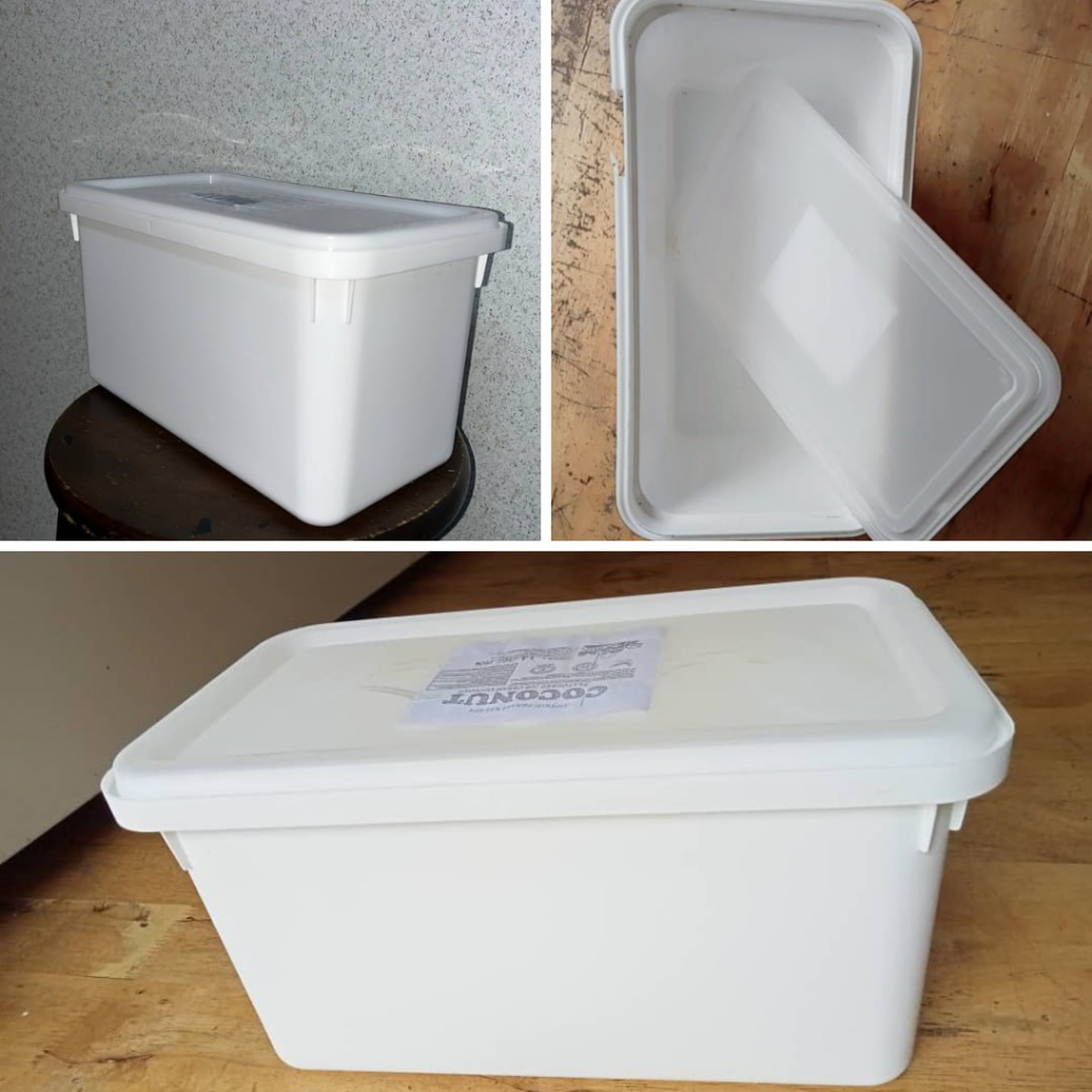 BEKAS AISKRIM / CONTAINER PUTIH / TUPPERWARE PUTIH/ STORAGE BOX ...