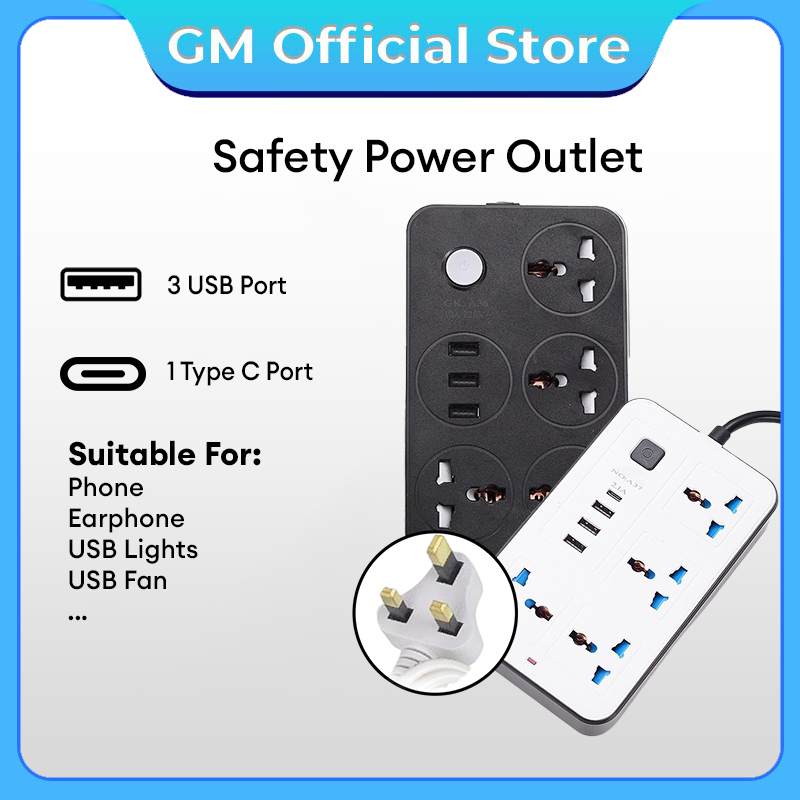 Universal 4 6 Power Socket Extension With Usb Ports Power Strip Surge