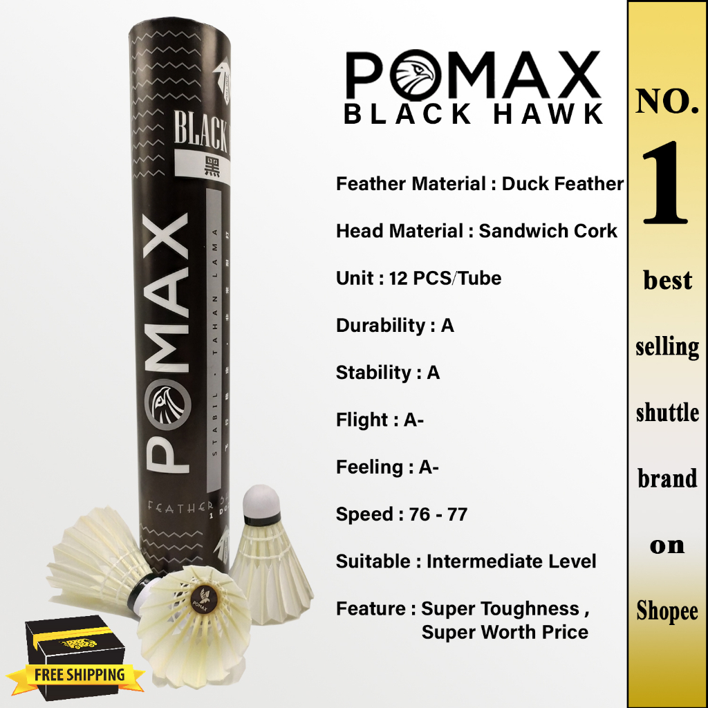 Pomax Black Hawk Badminton Shuttlecock (Durable Shuttle) | Shopee Malaysia