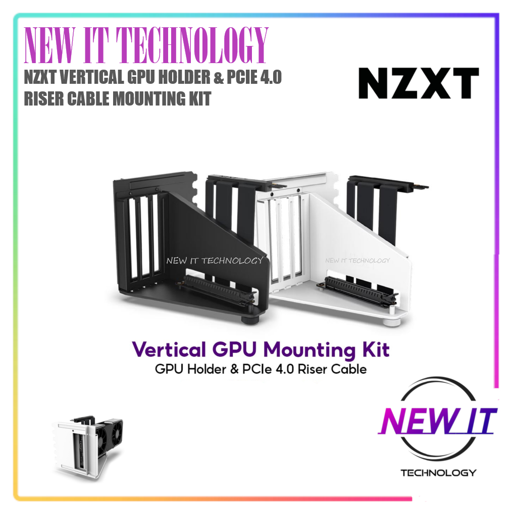 NZXT VERTICAL GPU HOLDER & PCIE 4.0 RISER CABLE MOUNTING KIT STURDY ...