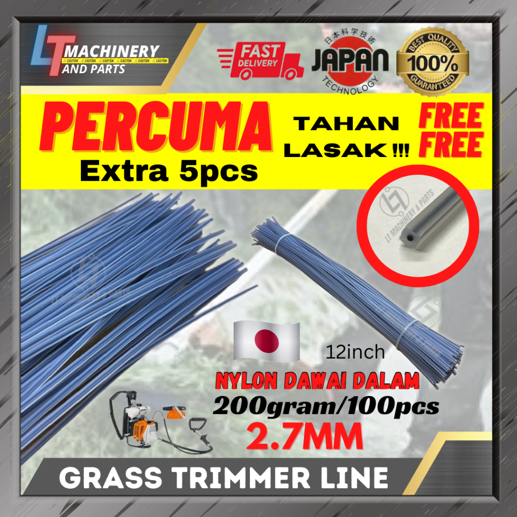 Nylon trimmer line tali mesin rumput dawai (Japan quality) | Shopee ...