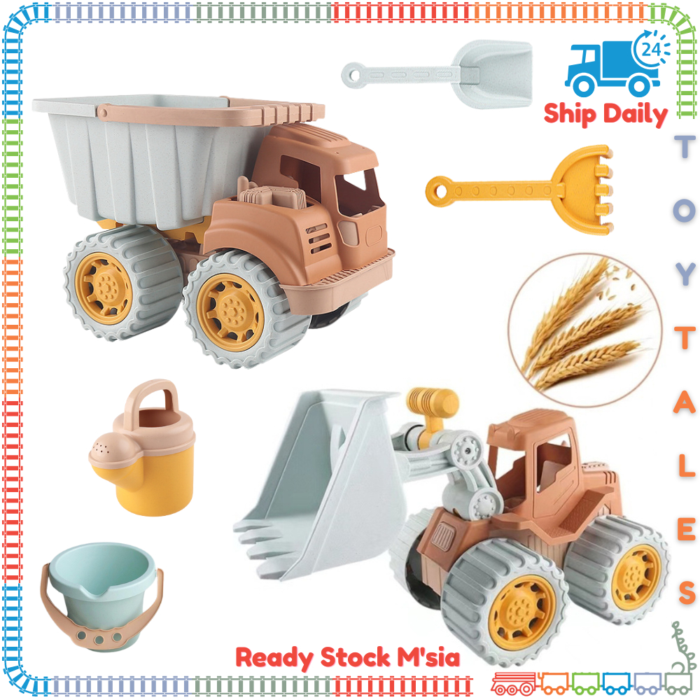 Beach Truck Toy Bucket Set with Watering Can Shovel Sand Castle ...