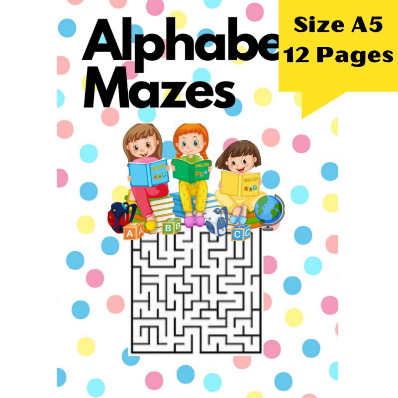 Alphabet Mazes Book For Kids Buku Aktiviti Kanak-kanak ABC Fun Book ...