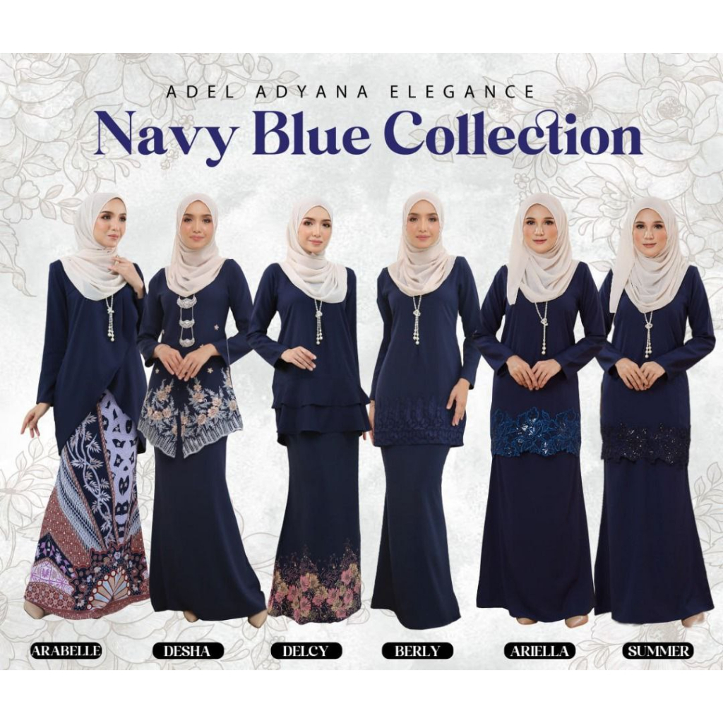 SS 04 Navy Blue Collection | Baju Kurung Navy Blue Dark Blue Biru Gelap ...