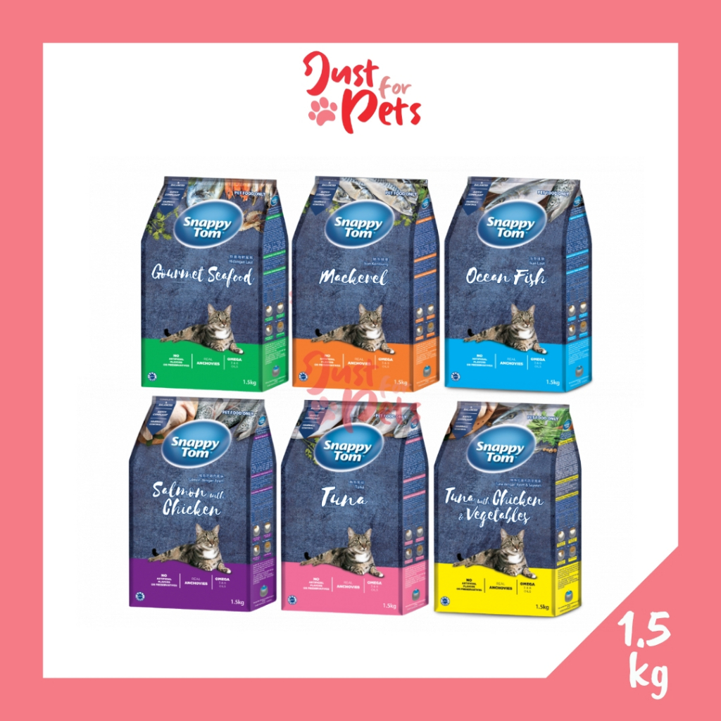 Snappy Tom 1.5kg Dry Cat Food (Gourmet Seafood / Mackerel / Ocean Fish ...