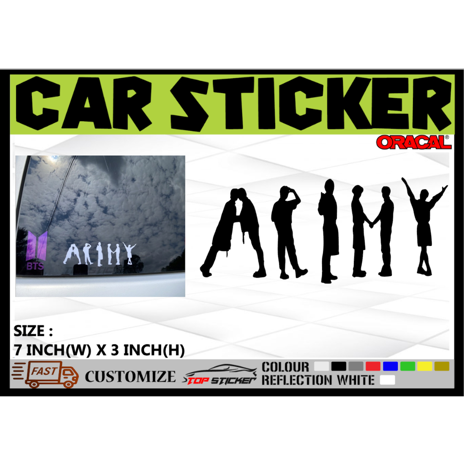 BTS ARMY CAR STICKERS STICKER KERETA KPOP | Shopee Malaysia