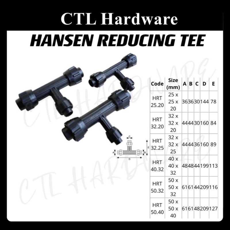 40mm~50mm Hansen Fitting Connector Reducing Socket / Elbow / Tee ...
