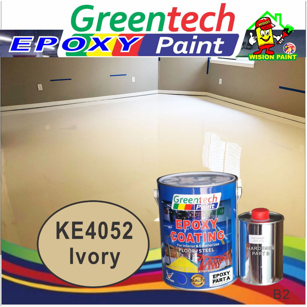 KE4052 IVORY Epoxy Floor Paint ( GREENTECH EPOXY ) rumah epoxy cat ...