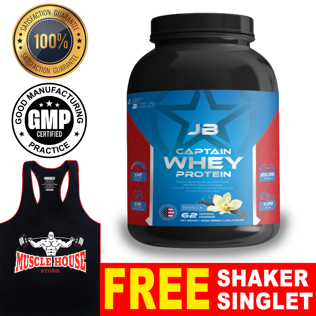 Captain Whey Protein 5lbs - 28g Protein JustBuild For Building Lean ...