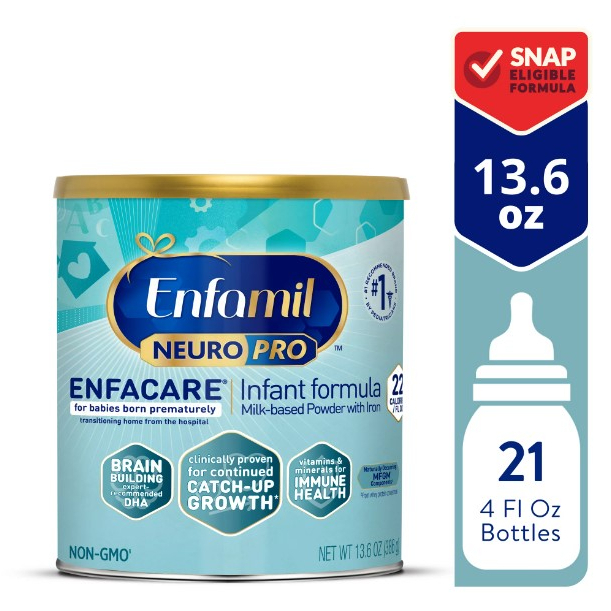 Enfamil NeuroPro EnfaCare Premature Baby Formula Milk Based with Iron, Powder Can, 13.6 Oz ...