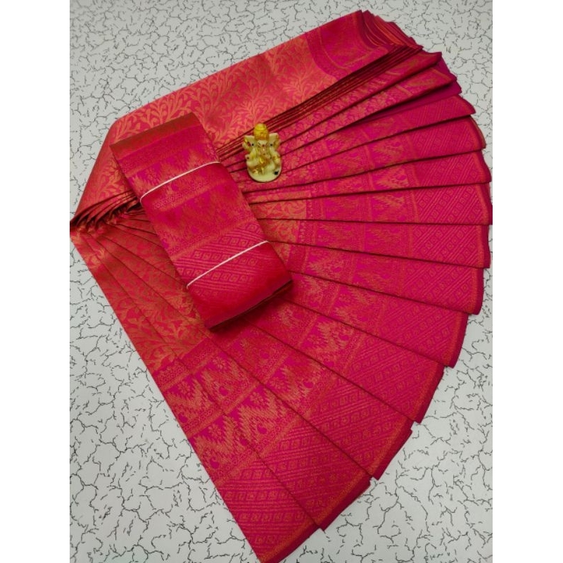 Kanchipuram Pattu Saree Premium Quality (Dark Pink with Baby Pink ...