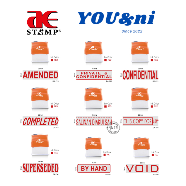 100% Original AE Flash Ready Stamp Chop Office/Pejabat (PAID/CASH ...