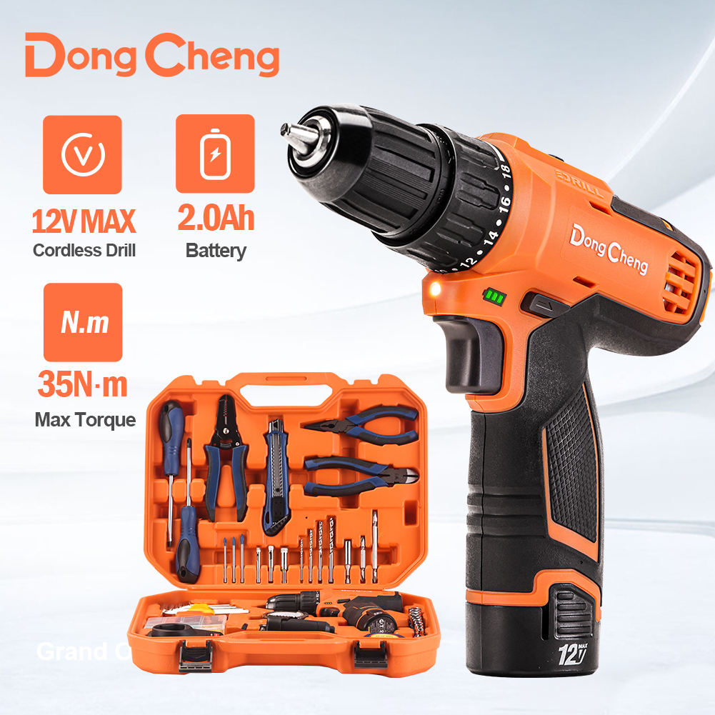 DongCheng Cordless Drill COMBO KIT 12V Max Powerful Screwdriver Drill ...
