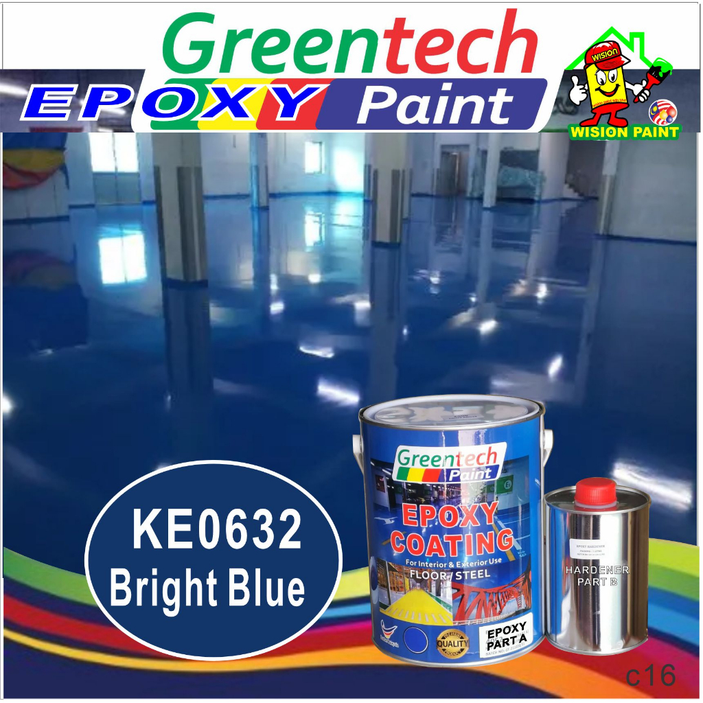 KE6032 BRIGHT BLUE Epoxy Floor Paint ( GREENTECH EPOXY ) rumah epoxy ...