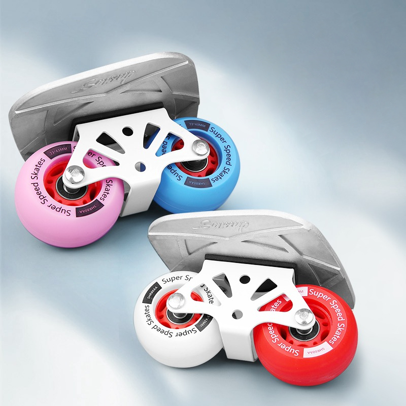 (Super Speed Ultimate) Freeskates Round Wheels Metal Deck Drift Skates ...