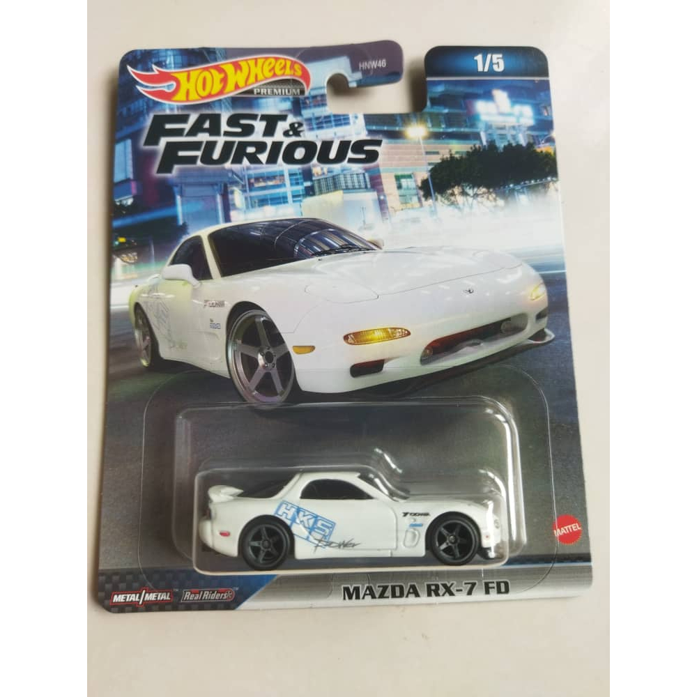 Hot Wheels Premium Fast & Furious Mazda RX7 FD White HKS | Shopee Malaysia
