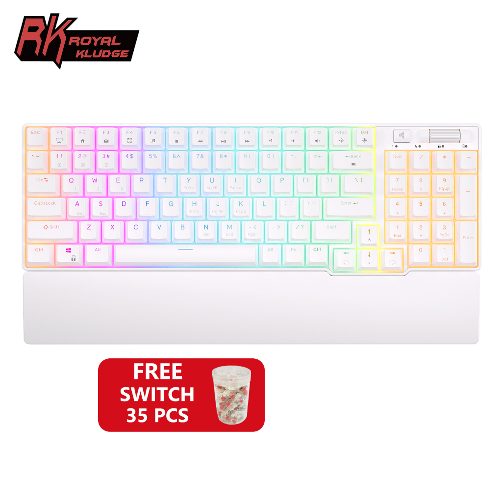 Royal Kludge RK96 Wireless Bluetooth Mechanical Three mode RGB Hotswap ...
