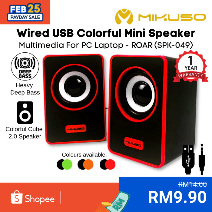 MIKUSO SPK-049 Multimedia Stereo 3.5mm Mini Cute Speaker AUX USB ...