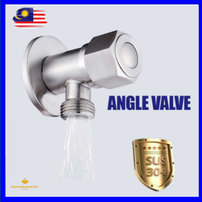 SUS304 STAINLESS STEEL ANGLE VALVE KITCHEN BATHRROOM QUARTER TURN ANGLE ...