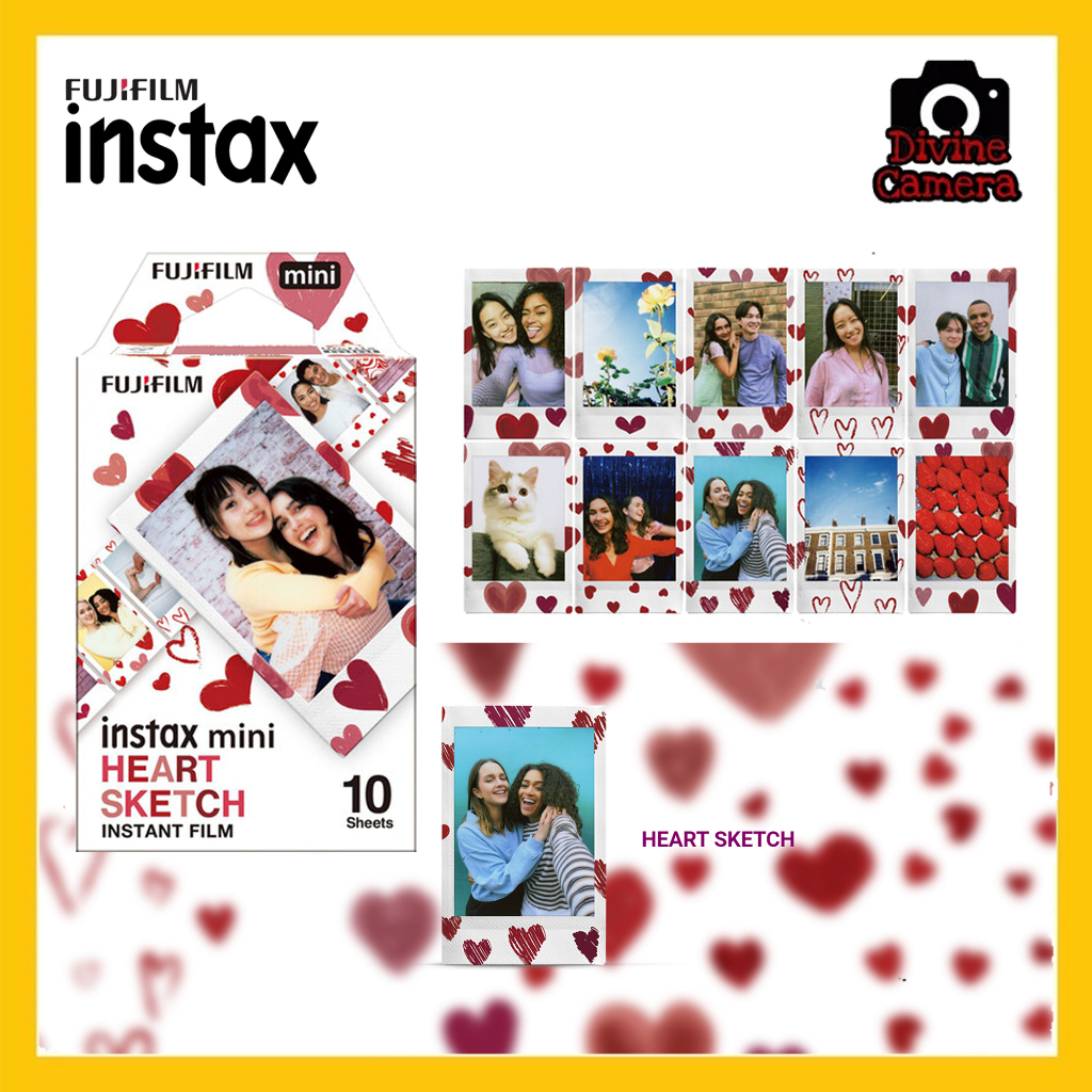 FUJIFILM INSTAX MINI Heart Sketch Instant Film (10 Exposures) | Shopee ...