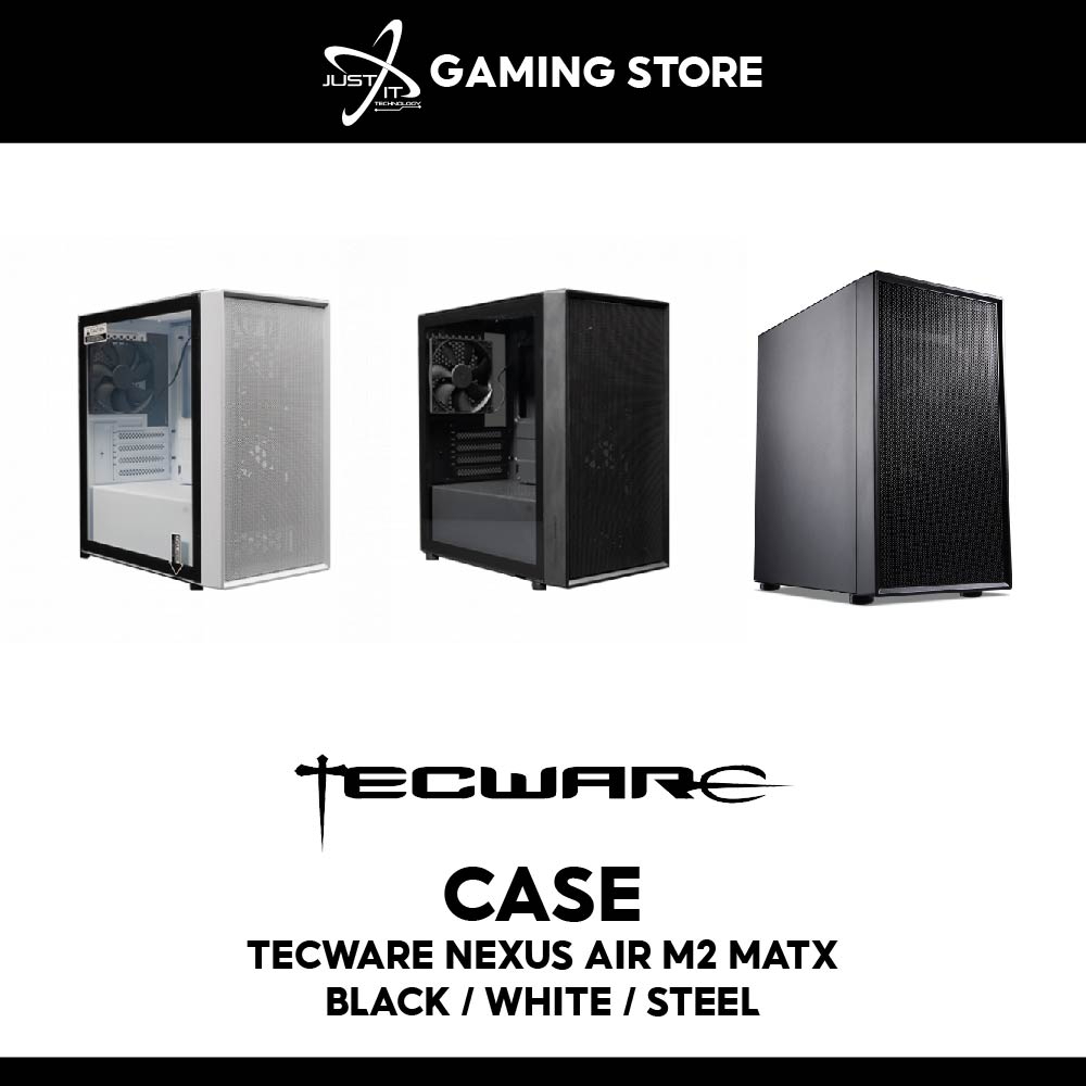 TECWARE NEXUS AIR M2 TG MATX GAMING CASE ( BLACK / WHITE / STEEL ...