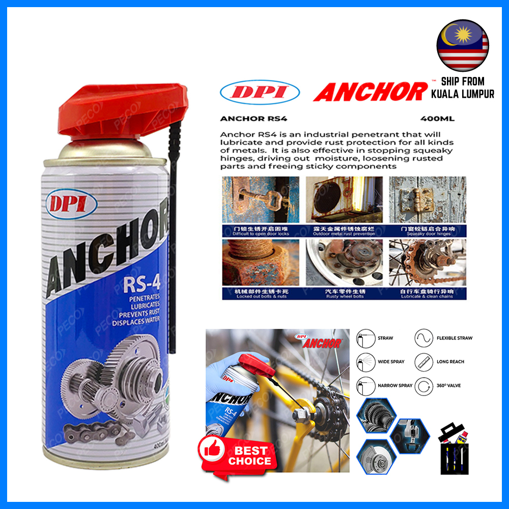 Anchor DPI RS-4 Anti Rust Spray Multipurpose Lubricant - 400ml | Shopee ...